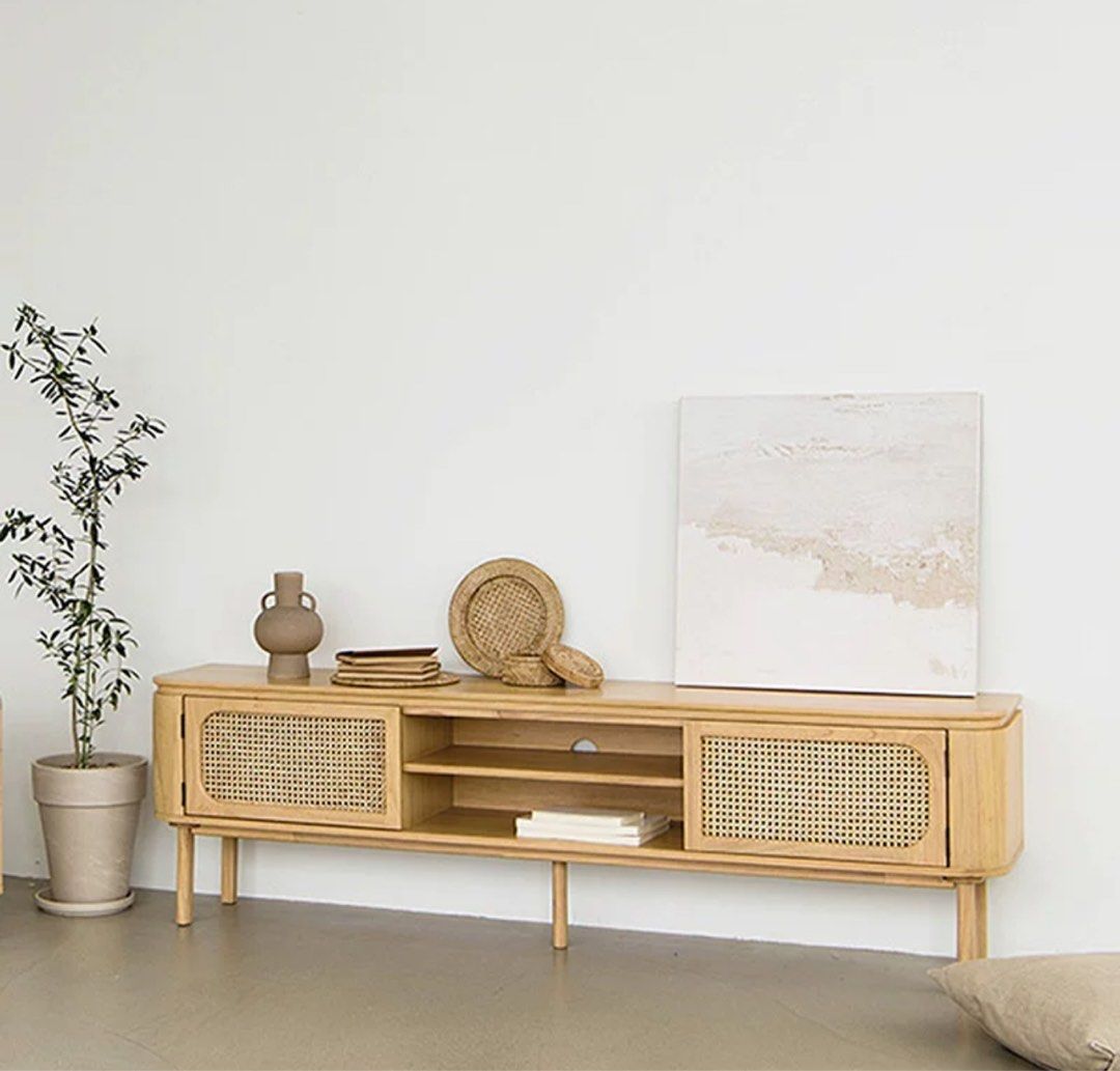 LUNDON Rustic Solid Wood TV Console, Furniture & Home Living, Furniture ...