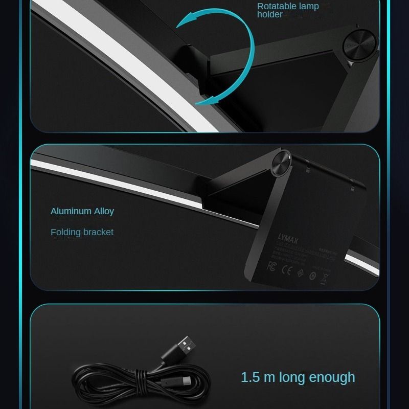 LYMAX Computer LED Monitor Light Bar Curvature Display Lamp With Touch ...