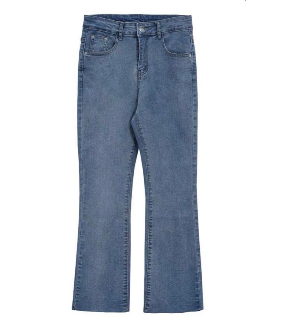 Maong Washed Flare Jeans, Women's Fashion, Bottoms, Jeans on Carousell