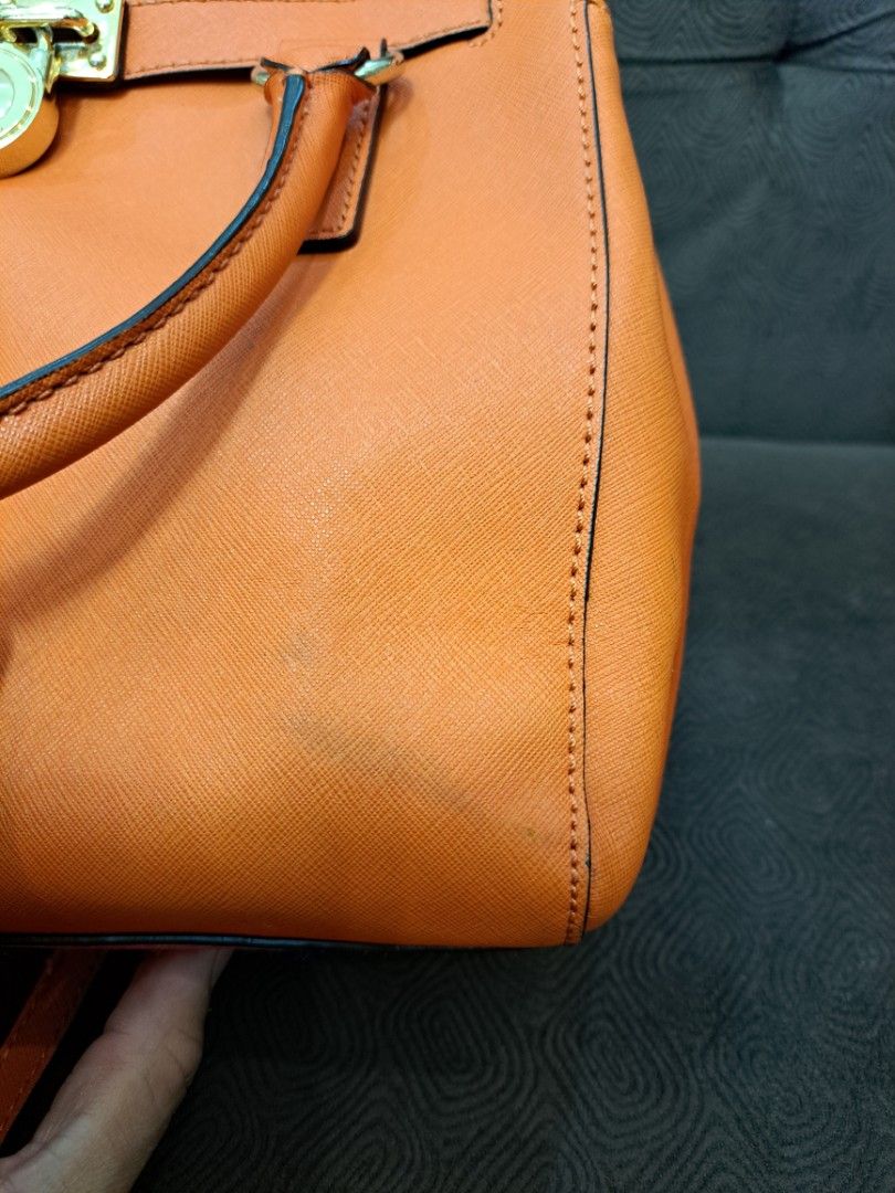 Michael By Michael Kors Orange Hamilton Medium Two Way Bag, Luxury ...