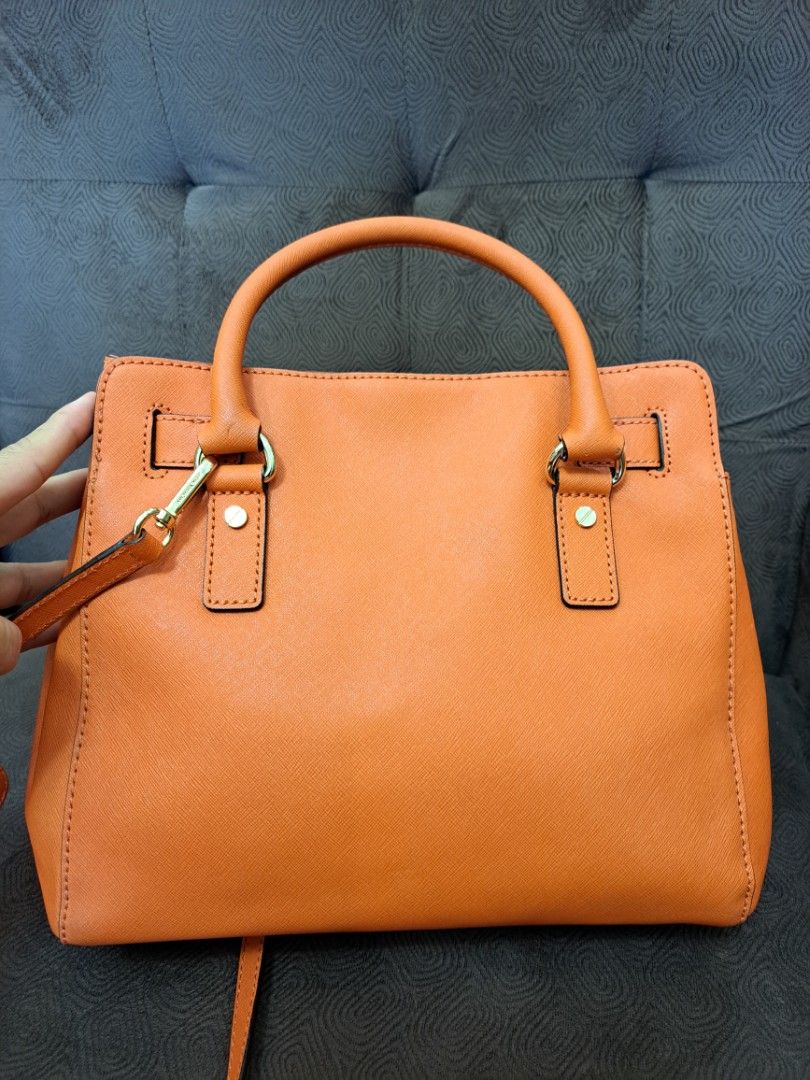 Michael By Michael Kors Orange Hamilton Medium Two Way Bag, Luxury ...