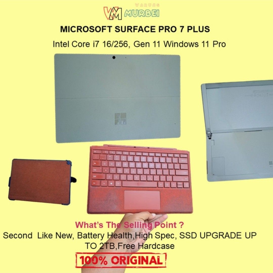 Microsoft Surface Pro 7 Plus I7 16 256 Elektronik Komputer Laptop Di