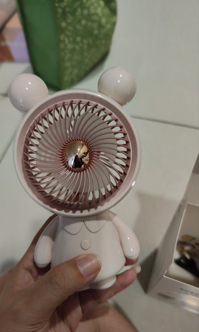 Mini fan bear rechargeable fan, TV & Home Appliances, Other Home ...