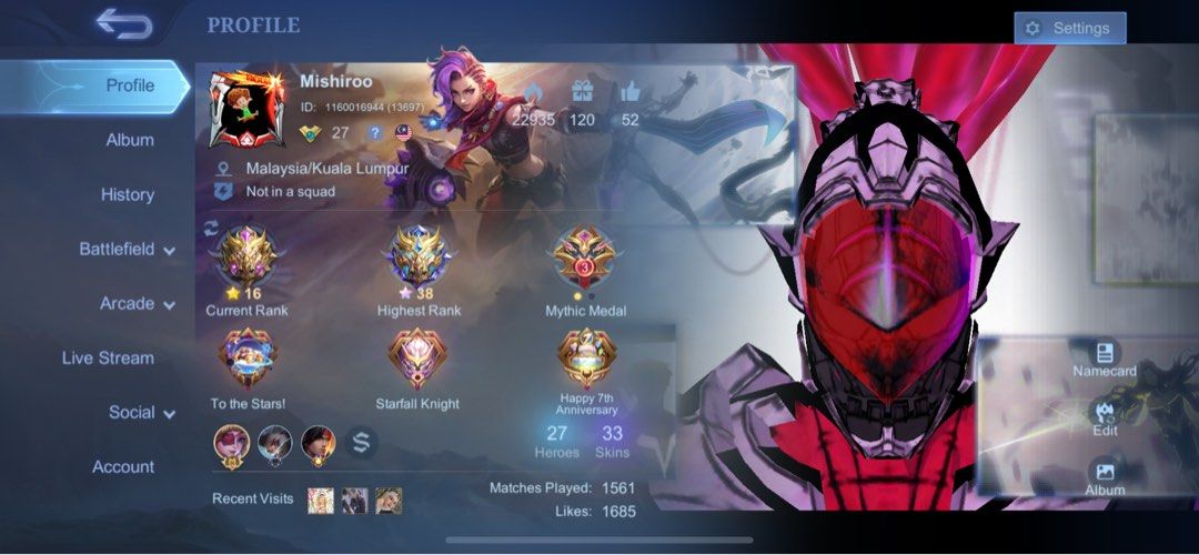 Mlbb account with alpha abyss and granger legend, Video Gaming, Video ...