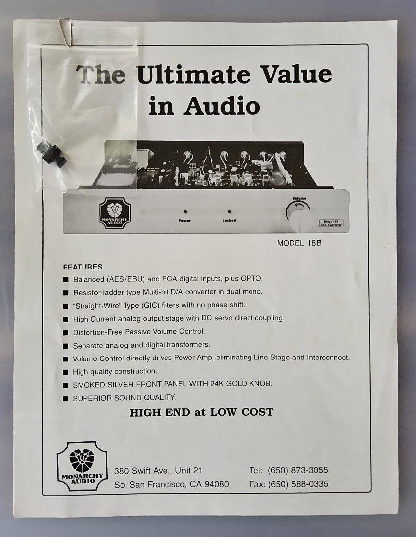 Monarchy Audio Delux 18B DAC, Audio, Other Audio Equipment on Carousell