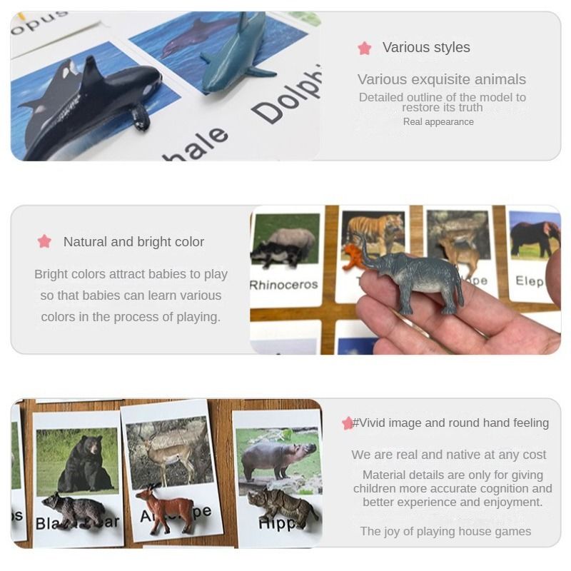 Montessori Animal Match Cards Miniature Poultry Animals with Matching ...