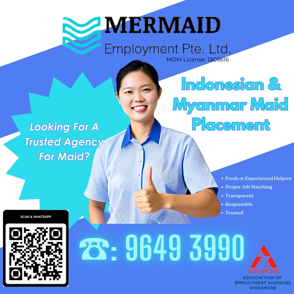 Myanmar Helper with nursing care cert. Indonesia Ex-sing. Agency fee ...