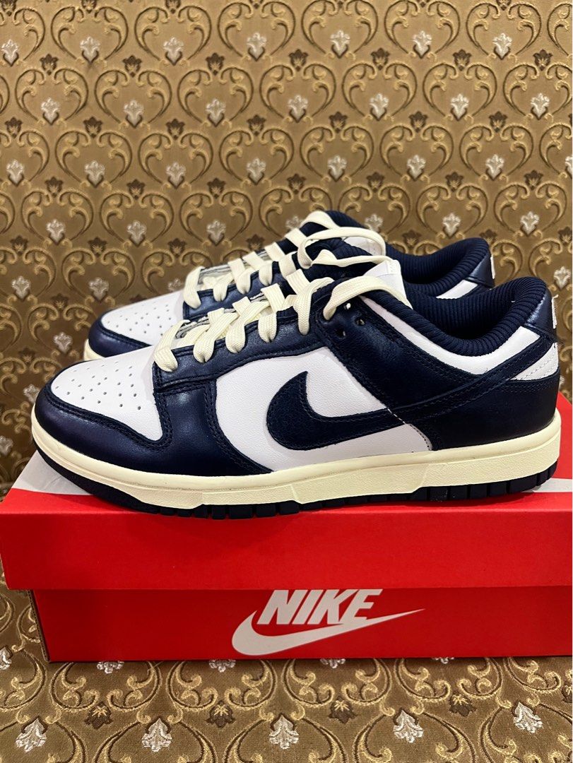 Nike Dunk Low Vintage Navy, Women's Fashion, Footwear, Sneakers on ...