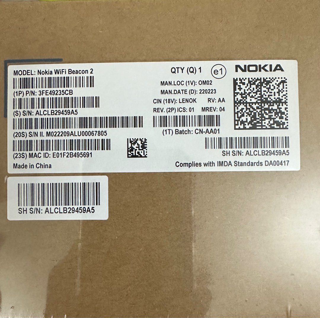 Nokia Wi-Fi Bacon 2 (inside the box), Computers & Tech, Office ...