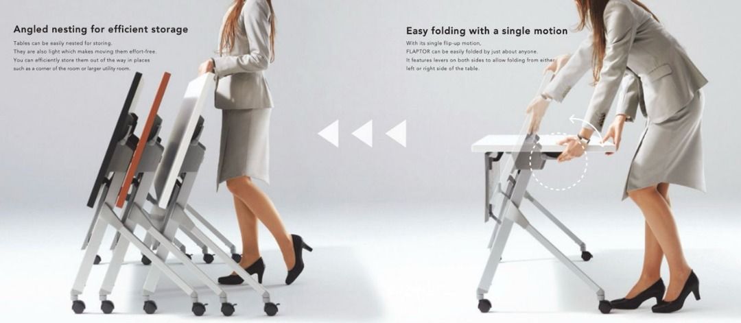 Okamura Flaptor Folding Table, Furniture & Home Living, Furniture ...