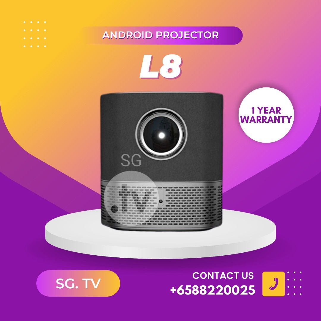 [ONE DAY DELIVERY] L8 | ANDROID PROJECTOR | PROJECTOR | 350 ANSI LUMENS | GOOGLE CERTIFIED | FHD ...