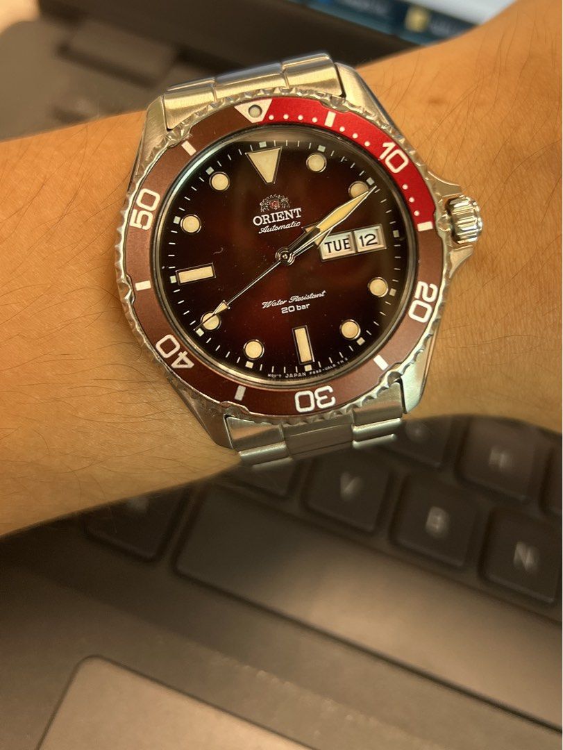 Orient Mako 3 Red Dial, Luxury, Watches on Carousell