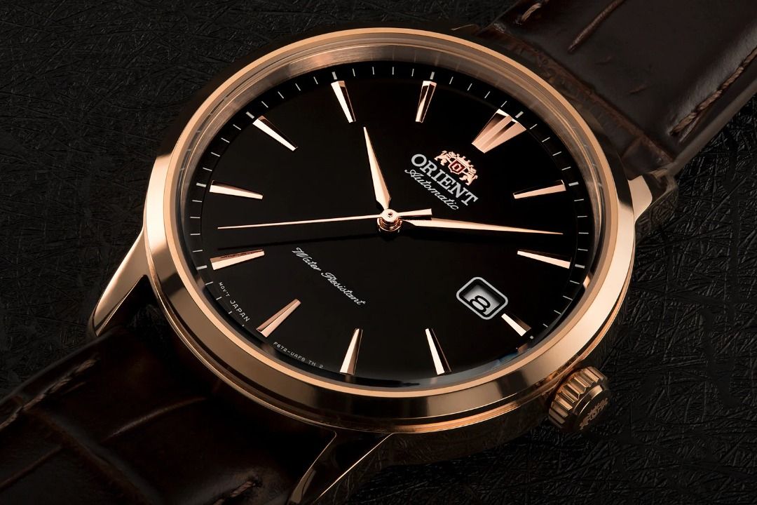 Orient Symphony III Black Dial Rose Gold Tone Accent Automatic Watch RA ...