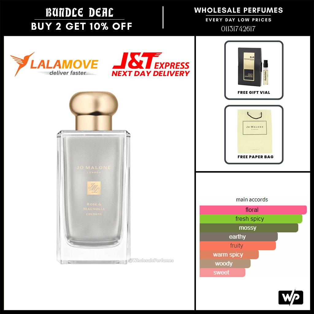 [ORIGINAL] JO MALONE ROSE & MAGNOLIA COLOGNE 100ML EDC FOR UNISEX (2021 ...