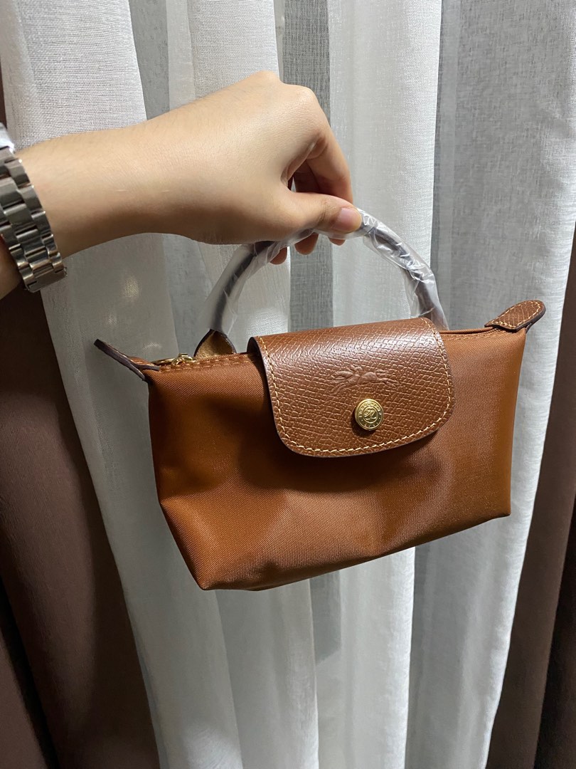 Original Longchamp Cognac Pouch with Sling, Luxury, Bags & Wallets on ...