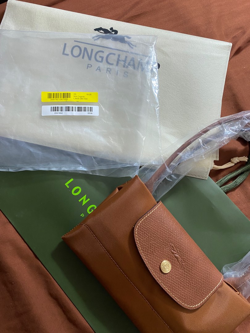 Original Longchamp Le Pliage Cognac Medium Long Handle, Luxury, Bags ...