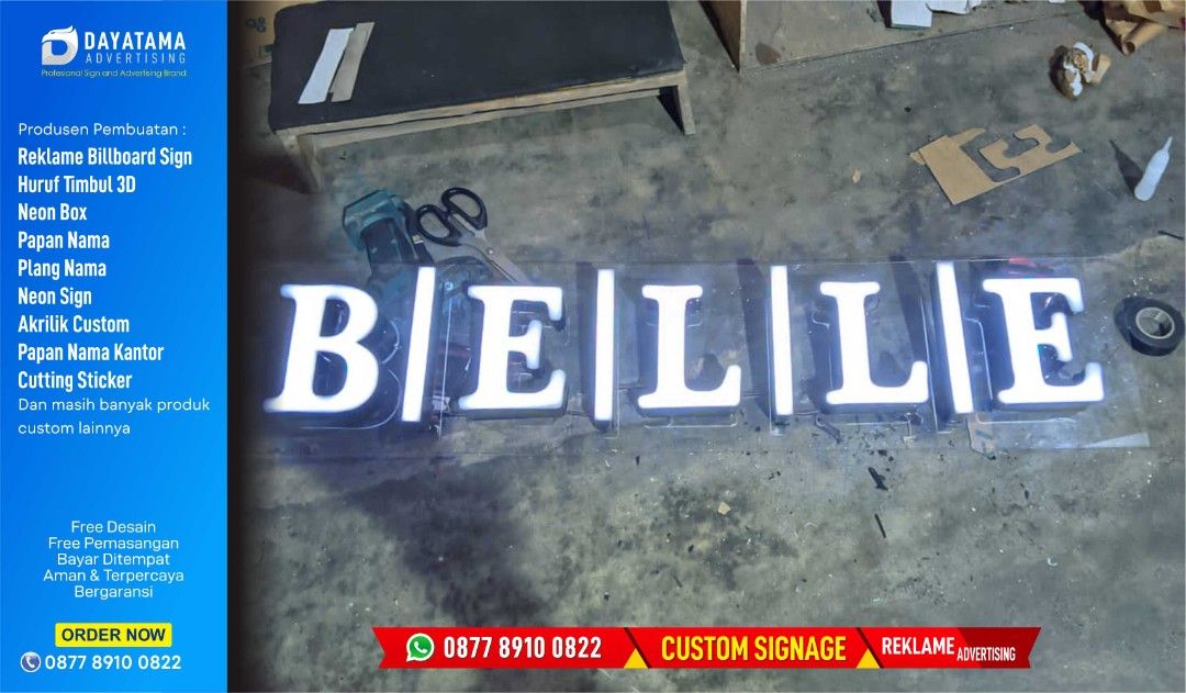 Papan Nama Neon Box & Huruf Timbul Akrilik LED, Desain & Kerajinan ...