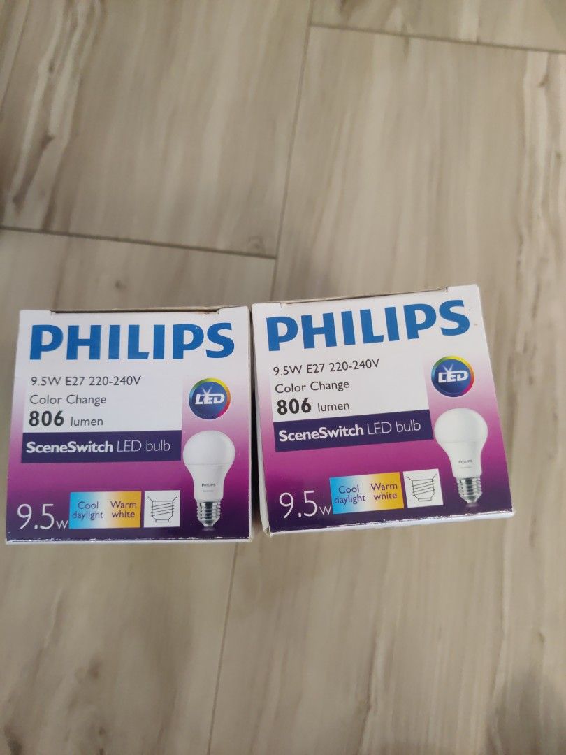Philips scene switch bulbs, 9.5 watts, E27, Furniture & Home Living ...