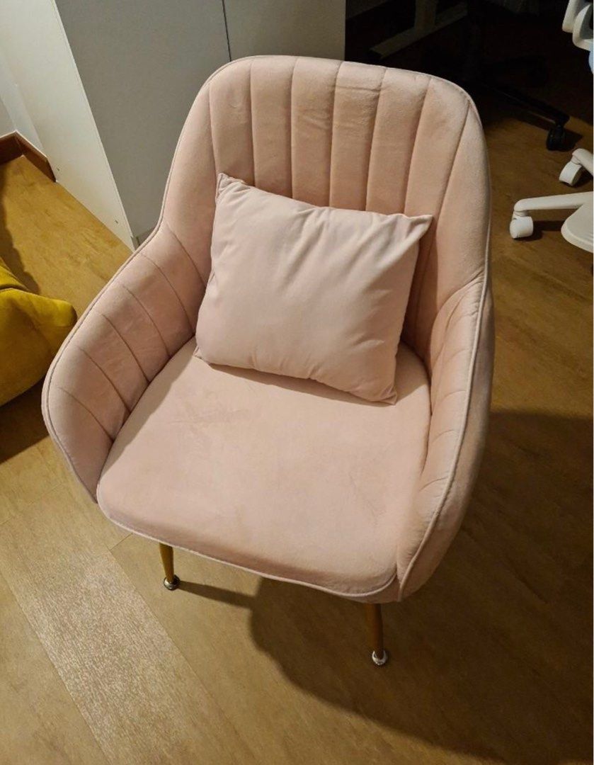 Pink dressing table chair, Furniture & Home Living, Furniture, Chairs ...