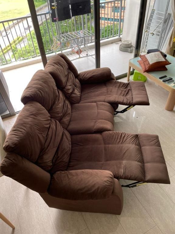 Pocketed Spring 3 Seater Recliner Sofa, Furniture & Home Living ...