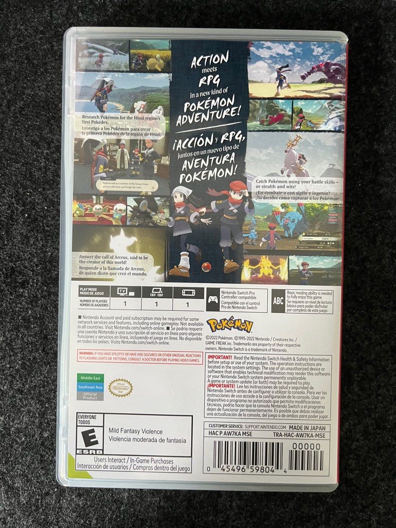Pokémon Legends Arceus -physical cartridge with box, Video Gaming ...