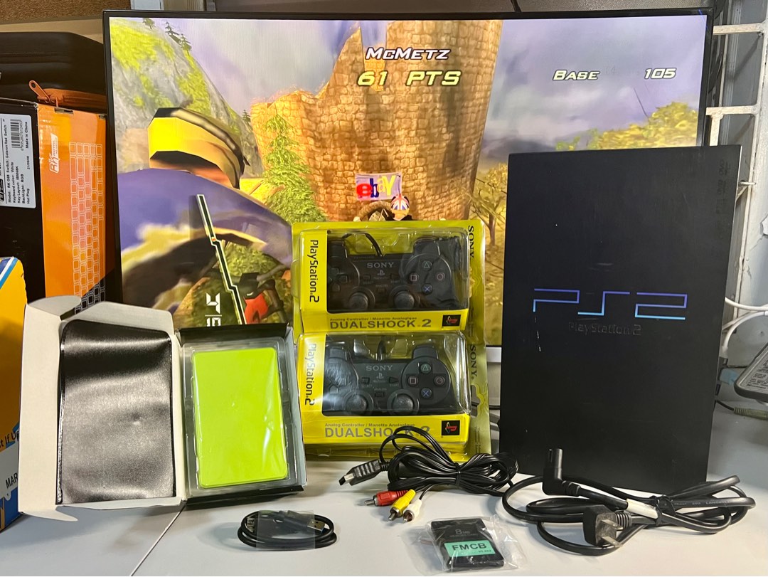 PS2 Phat 320GB 180+ games playstation play station 2 retro gaming ...