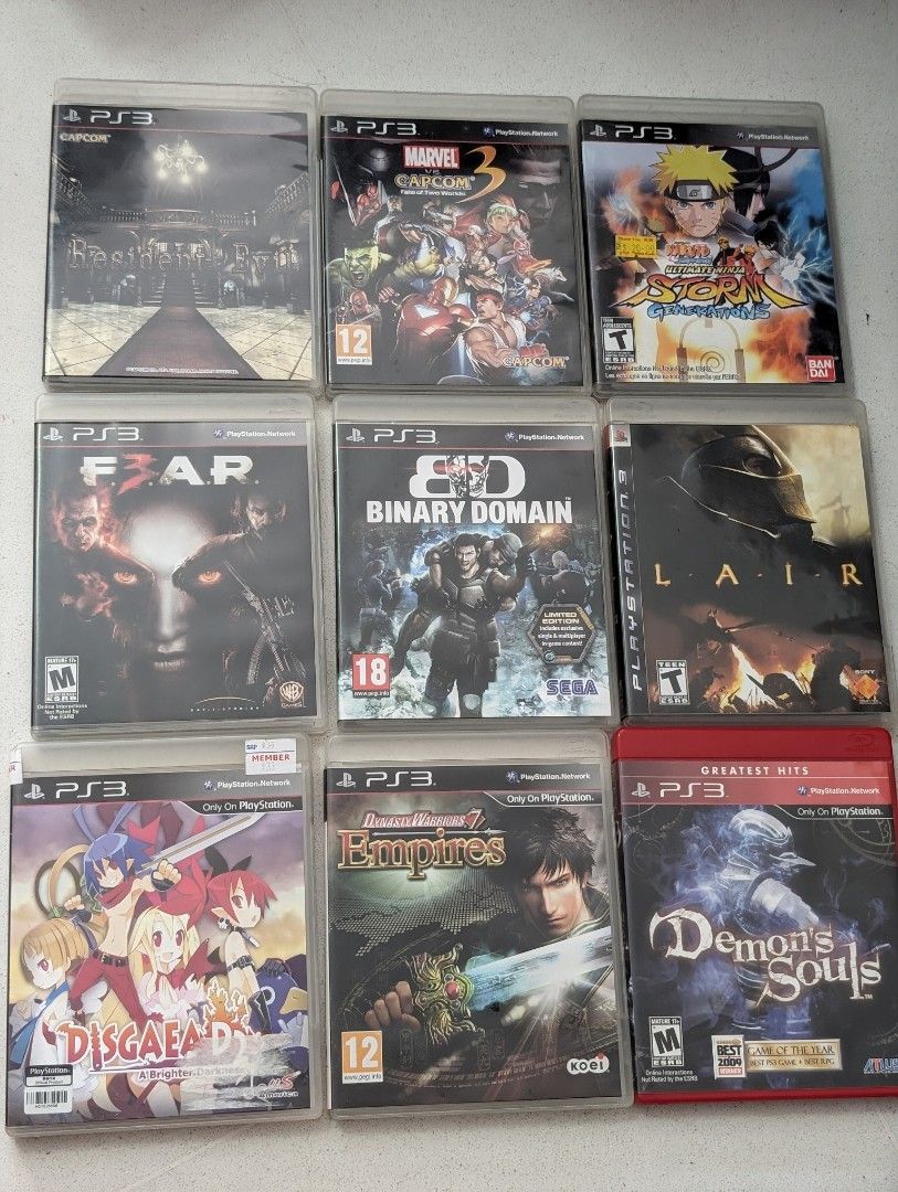 PS3 Games playstation 3 lair resident evil demo's souls dynasty warriors empires 7 binary domain ...
