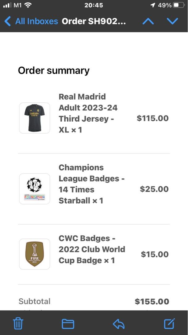 Real Madrid 3rd Kit Away Jersey with CWC Badge and Champions League ...