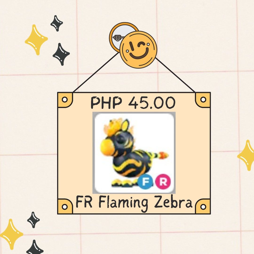 Robloxadopt Me Flaming Zebra Video Gaming Video Games Others On Carousell