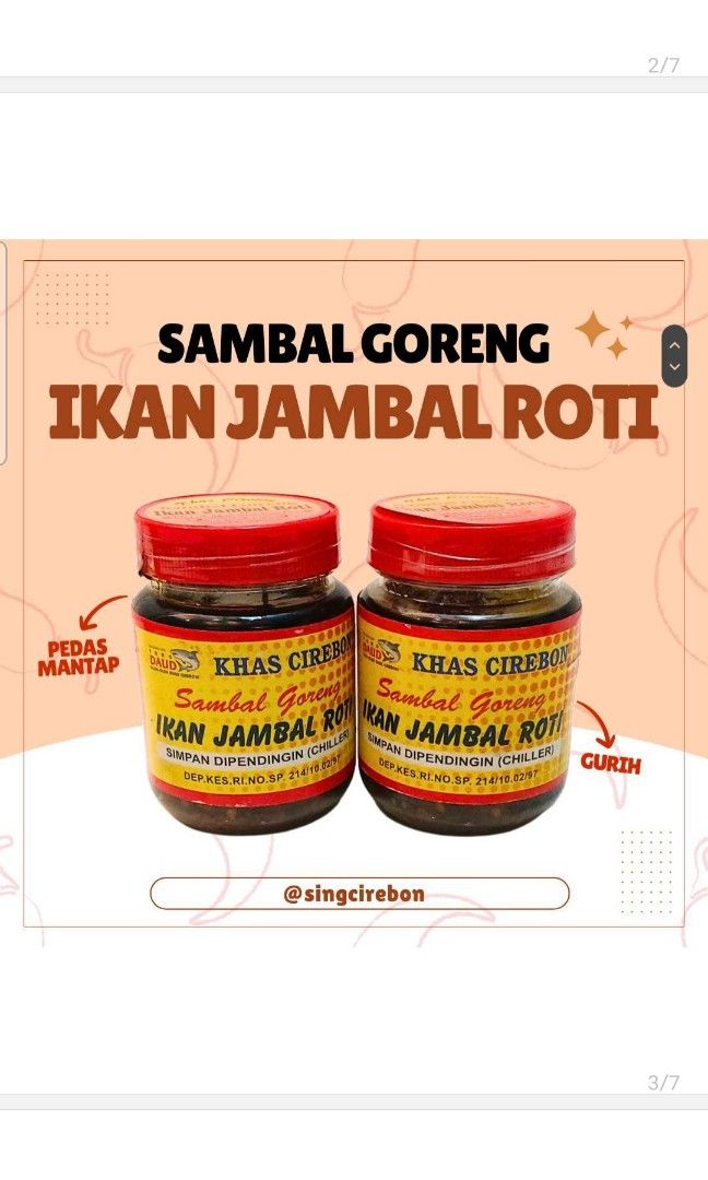 Sambal Nasi Jamblang, Sambal Goreng Terasi, Sambal Ikan Jambal Roti ...