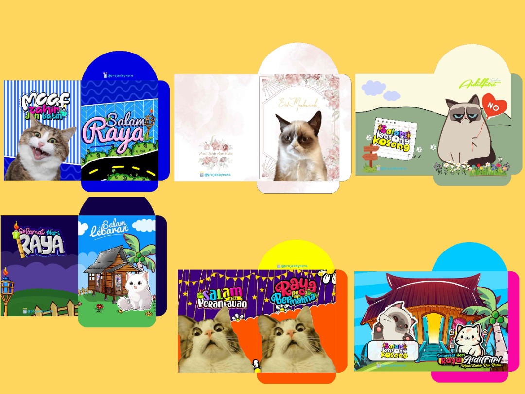 Sampul cats kuching Raya viral 2024 Cat, Hobbies & Toys, Stationery ...