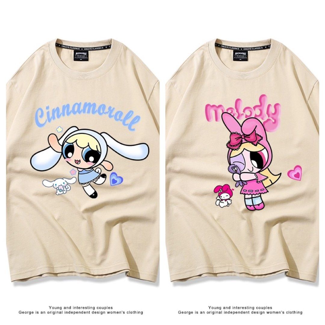 Sanrio x Power Puff Unisex Tees, Women's Fashion, Tops, Other Tops on ...