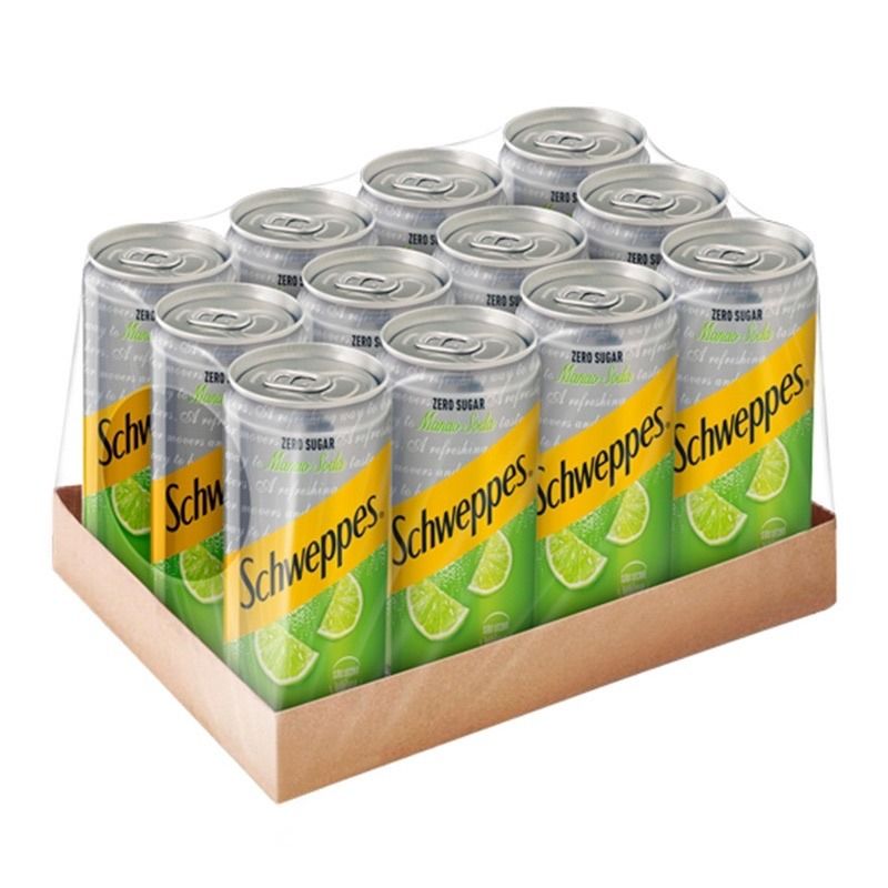 Schweppes Soda Water 330ml x 12 Cans Zero-Sugar Refreshing Healthy Thirst Quencher Zero-Calorie ...