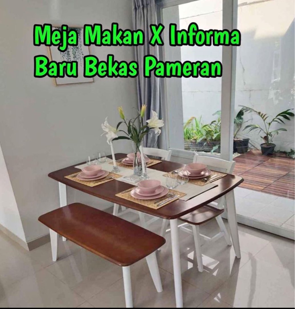 Set meja makan Informa ex display, Perabotan Rumah di Carousell