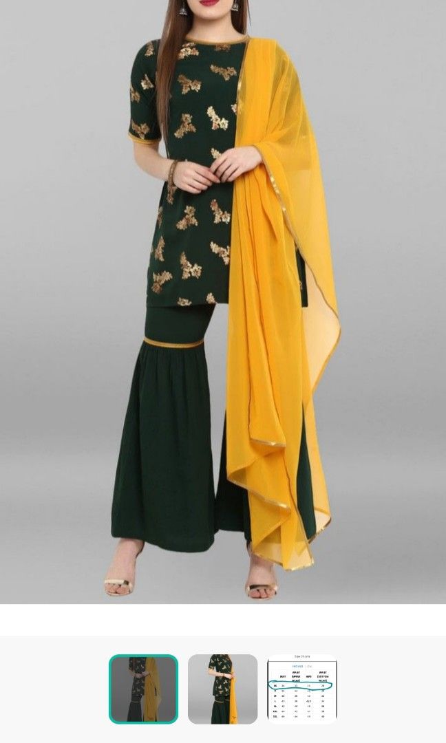 Sharara Kurta Set with shawl deepavali Diwali indian costume punjabi ...