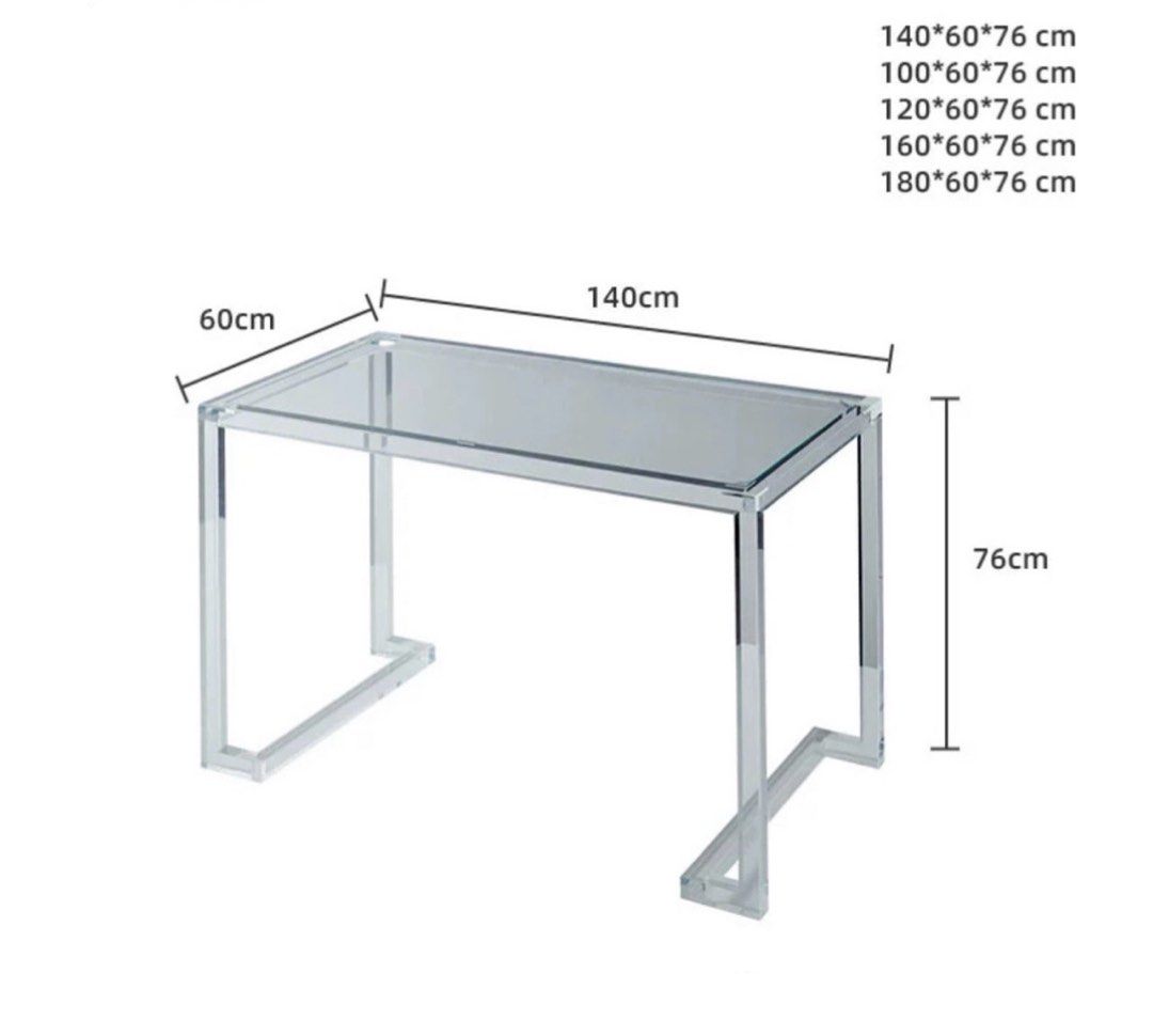 SODY Modern Clear Glass Desk, Furniture & Home Living, Furniture ...