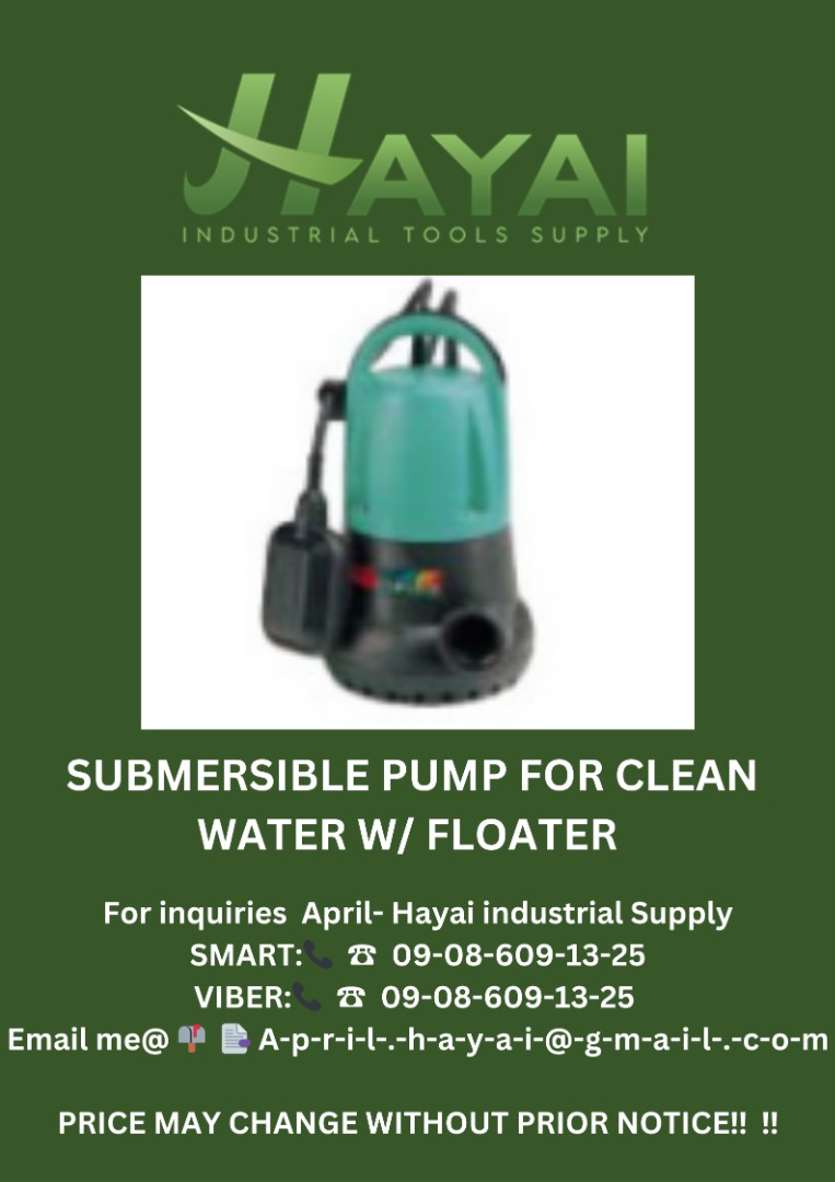 Submersible pump for clean water w/ floater, Commercial & Industrial ...