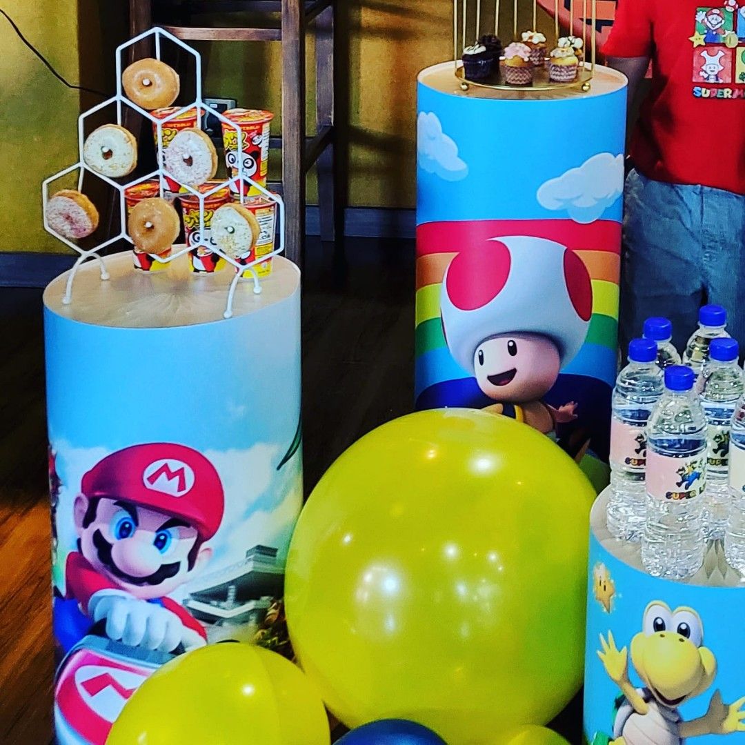 Super Mario Birthday Dessert Table Columns (Rental), Lifestyle Services ...