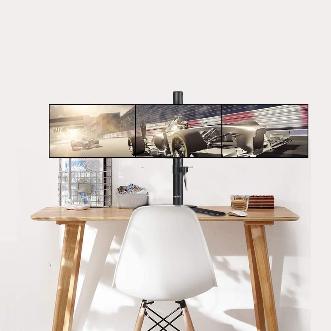 Suptek Triple Monitor Mount - Triple Monitor Desktop Stand for 3 ...