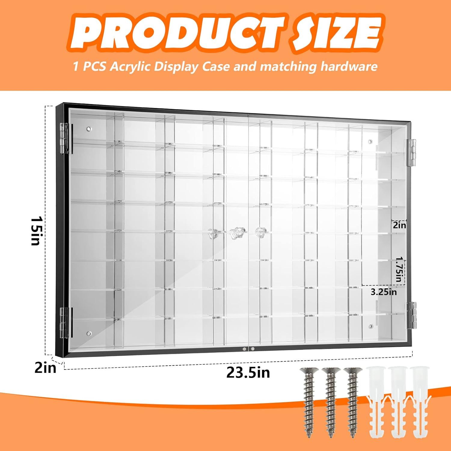 Suzile 1/64 Diecast Acrylic Display Case Car Wall Case Diecast Model ...