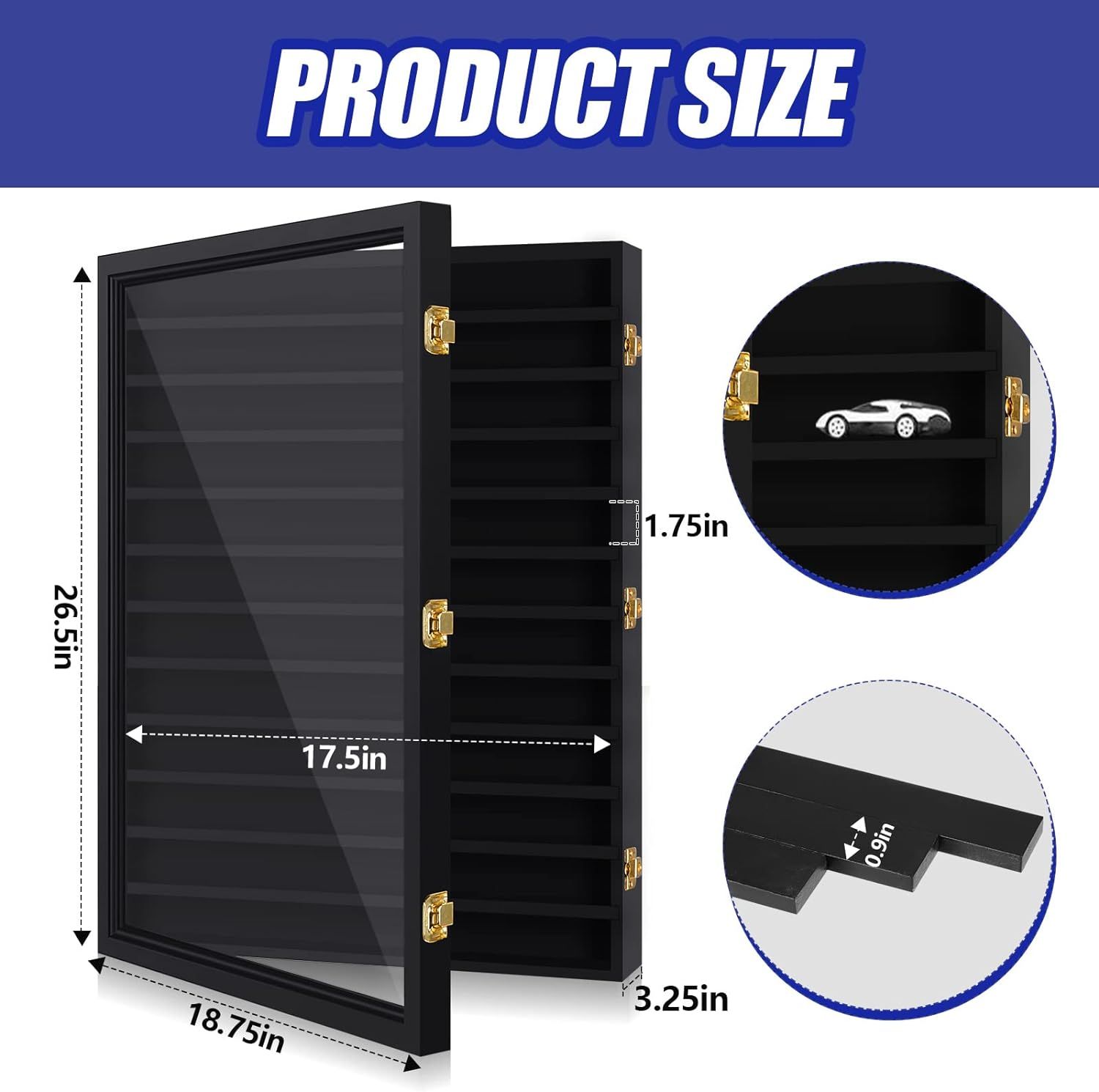 Tatuo Car Model Display Case 1: 64 Scale Toy Cars Box Acrylic Door ...