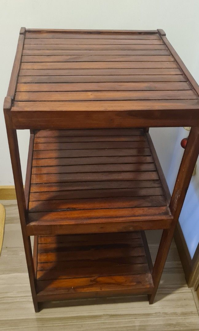 Teak Wood Rack, Furniture & Home Living, Furniture, Shelves, Cabinets ...