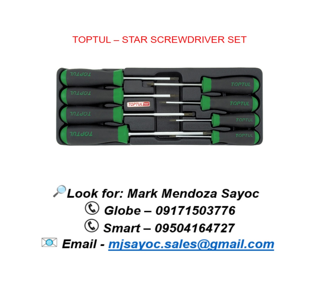 TOPTUL – STAR SCREWDRIVER SET, Commercial & Industrial, Construction ...