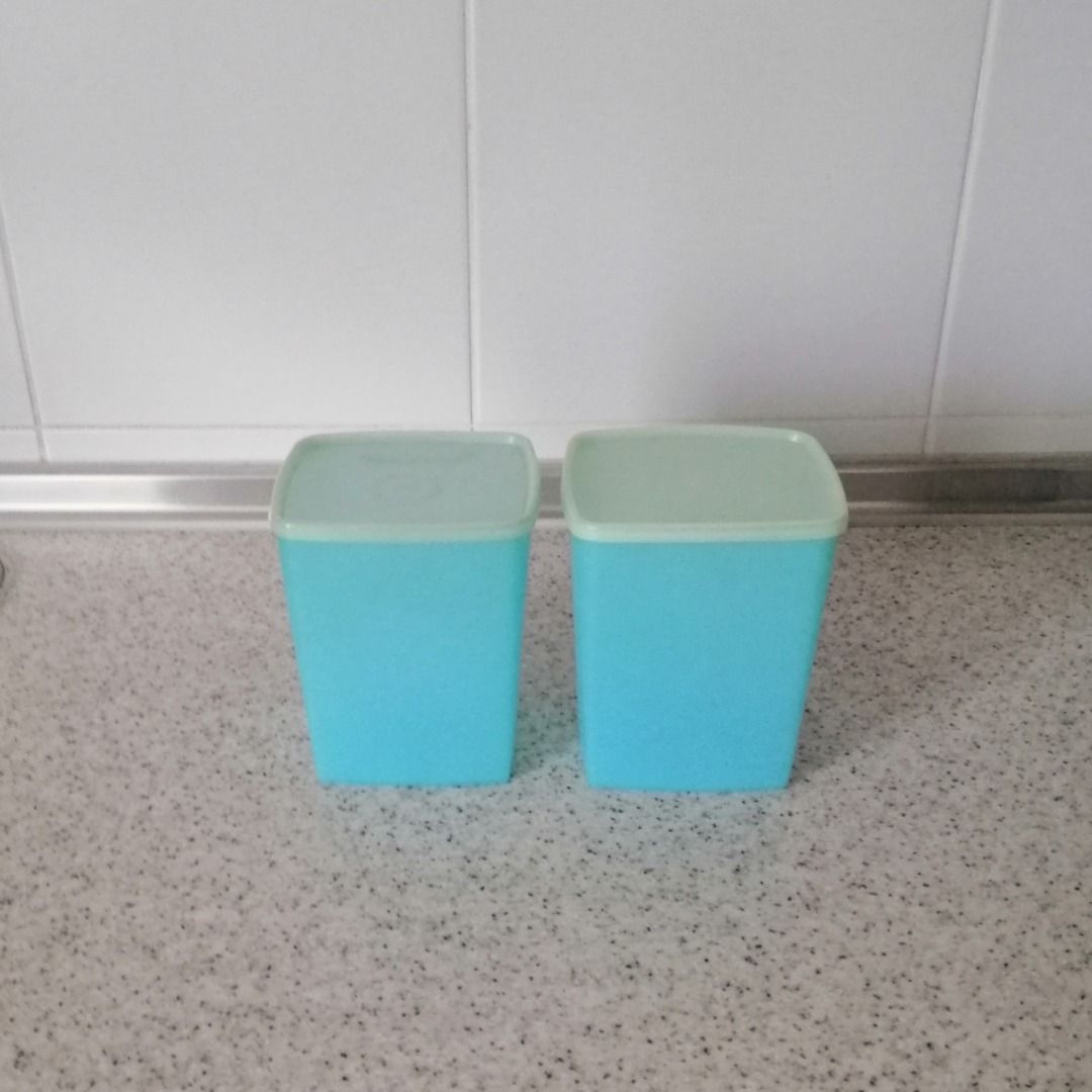 Tupperware Tall Square Round Stackable Food Containers 2-piece Set ...