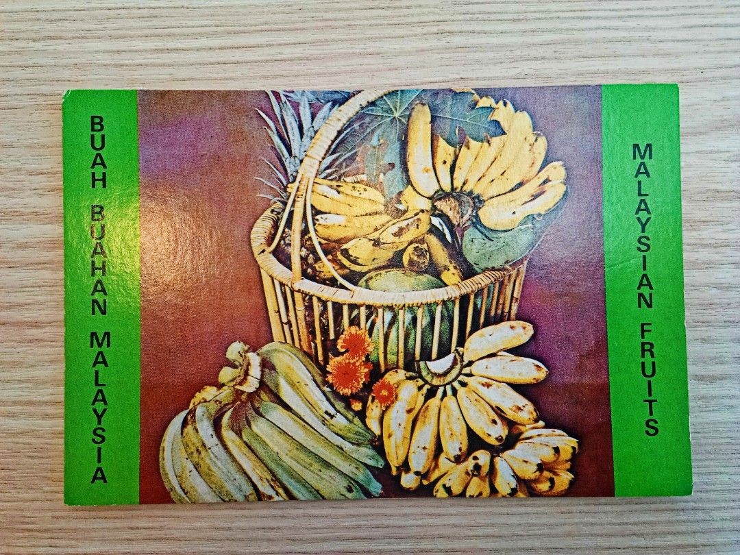 Vintage 70's Postcard of Malaysian Fruits, Durian & Banana. Poskad Lama ...