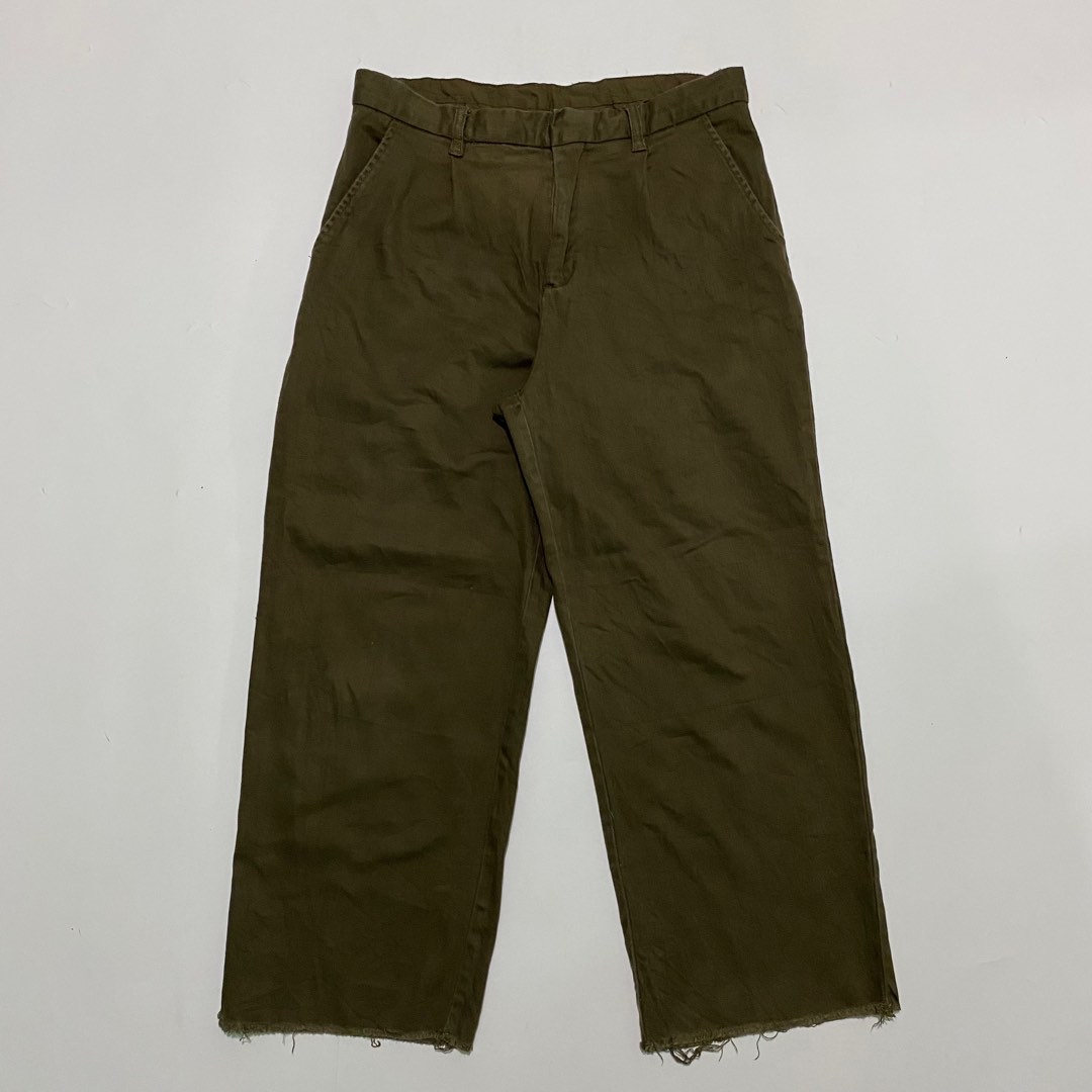 Vintage Military Style Trouser Raw Hem, Men's Fashion, Bottoms ...
