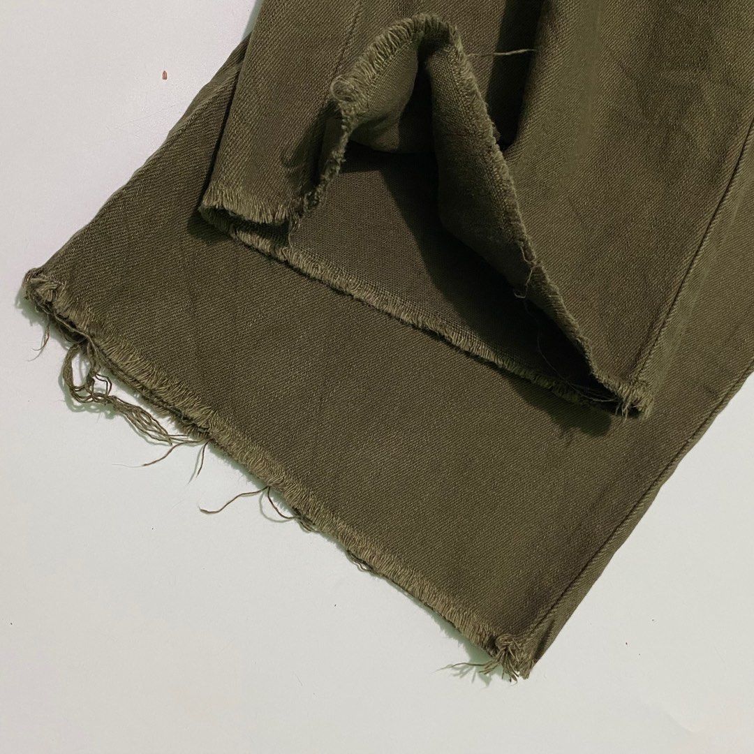 Vintage Military Style Trouser Raw Hem, Men's Fashion, Bottoms ...