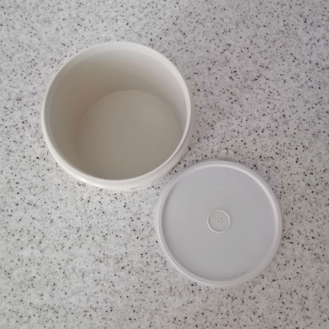 VINTAGE Tupperware Round Deco Canister [Preloved], Furniture & Home ...