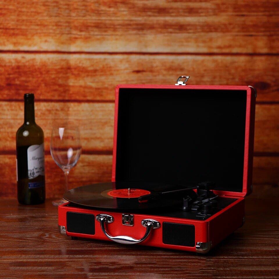 Vinyl music player portable, Audio, Other Audio Equipment on Carousell