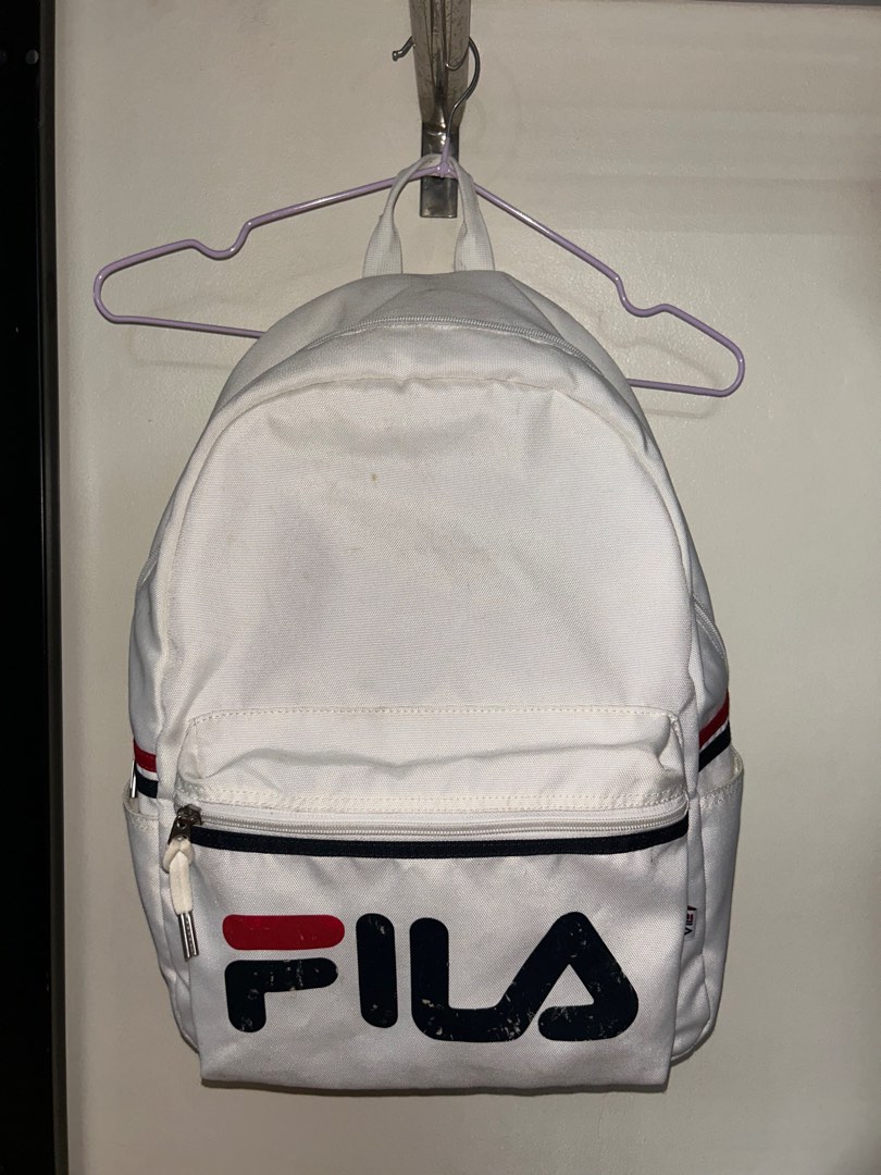 White Fila Backpack, Women's Fashion, Bags & Wallets, Backpacks on ...